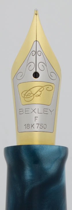 Bexley Tuck-Away Fountain Pen (2004) - Teal Pearl Resin, Fine 18k 2-tone Bexley Nib (Mint, in ...
