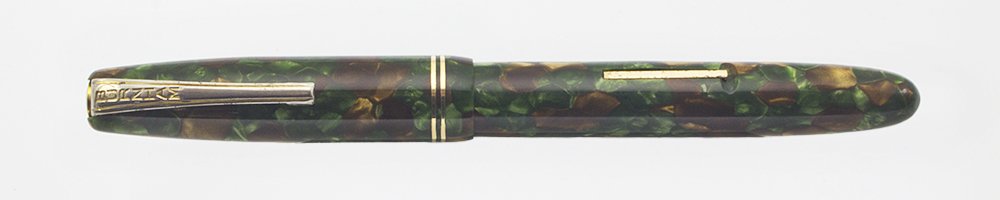 Burnham Model 55 Fountain Pen - UK, 1950s, Marbled Green & Brown ...