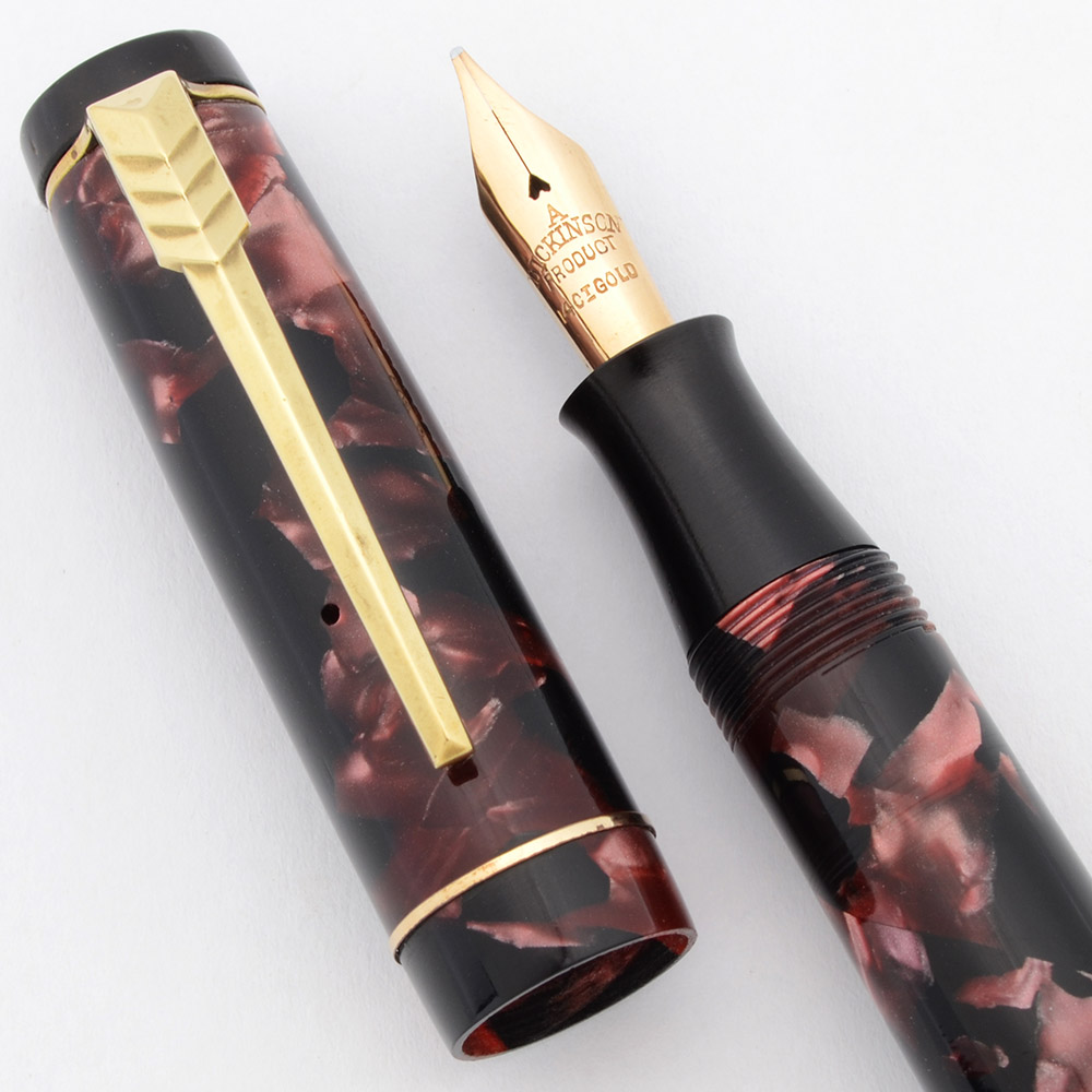 Croxley by Dickinson Fountain Pen (UK, 1950s) - Burgundy Marble w/GT ...