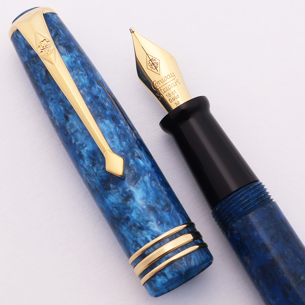 Conway Stewart 58 Fountain Pen - Limited Edition "Ocean Blue", Gold ...