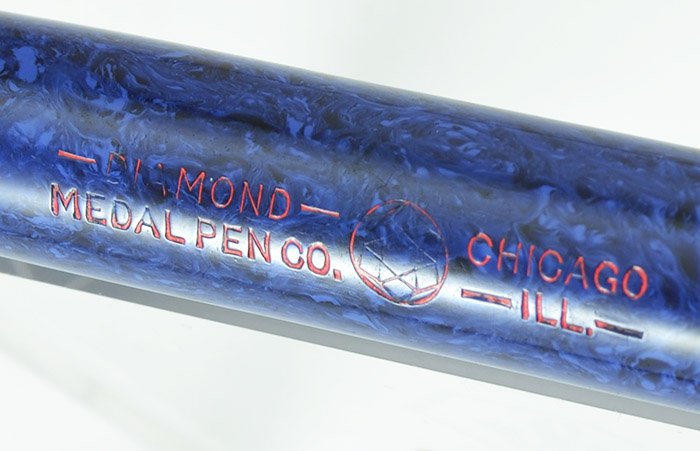 Diamond Medal Diplomat Fountain Pen -- 1920s Oversized, Marbled Blue ...