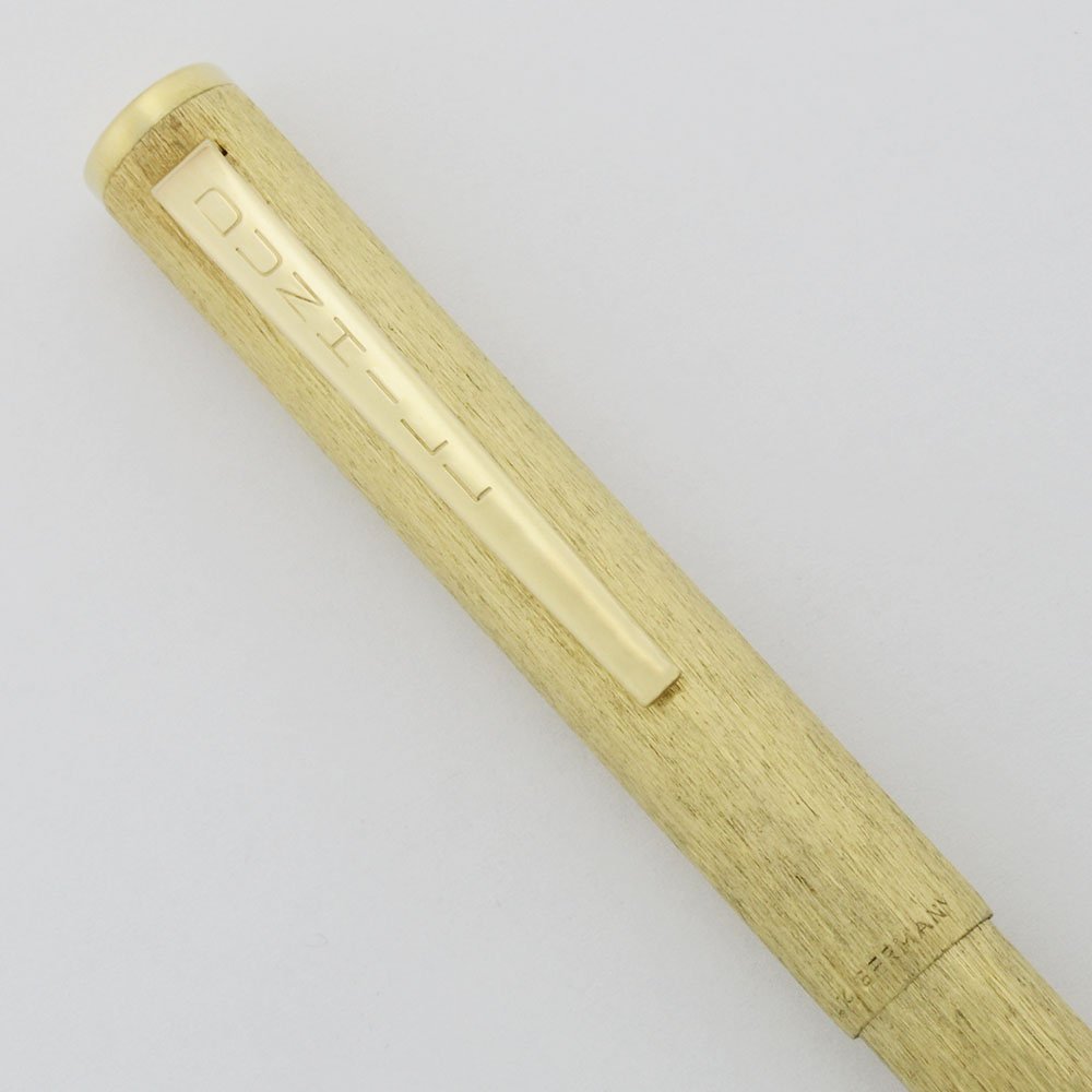 Dunhill Ballpoint Pen (1970s) - Solid 14k Gold, Brushed Pattern (New ...