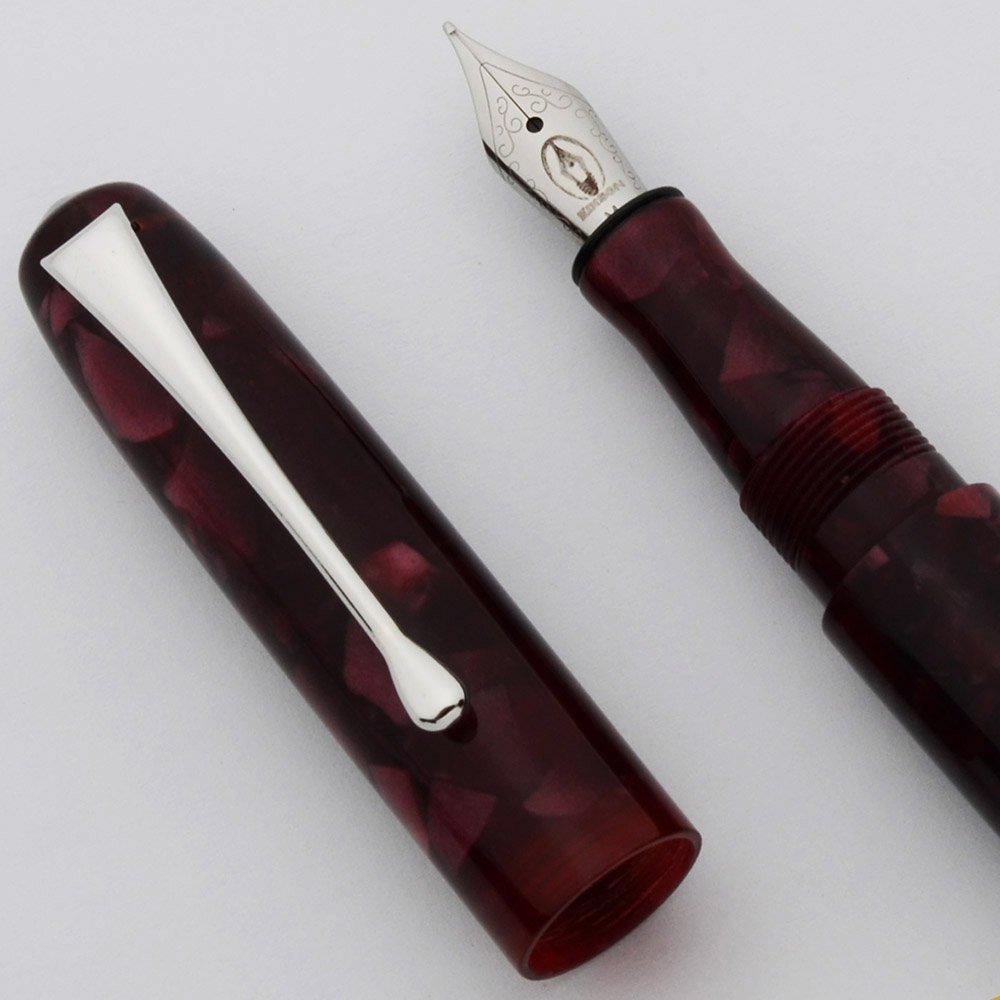 Edison Pearlette Fountain Pen - Violet Flake, Medium Steel Nib (Near ...