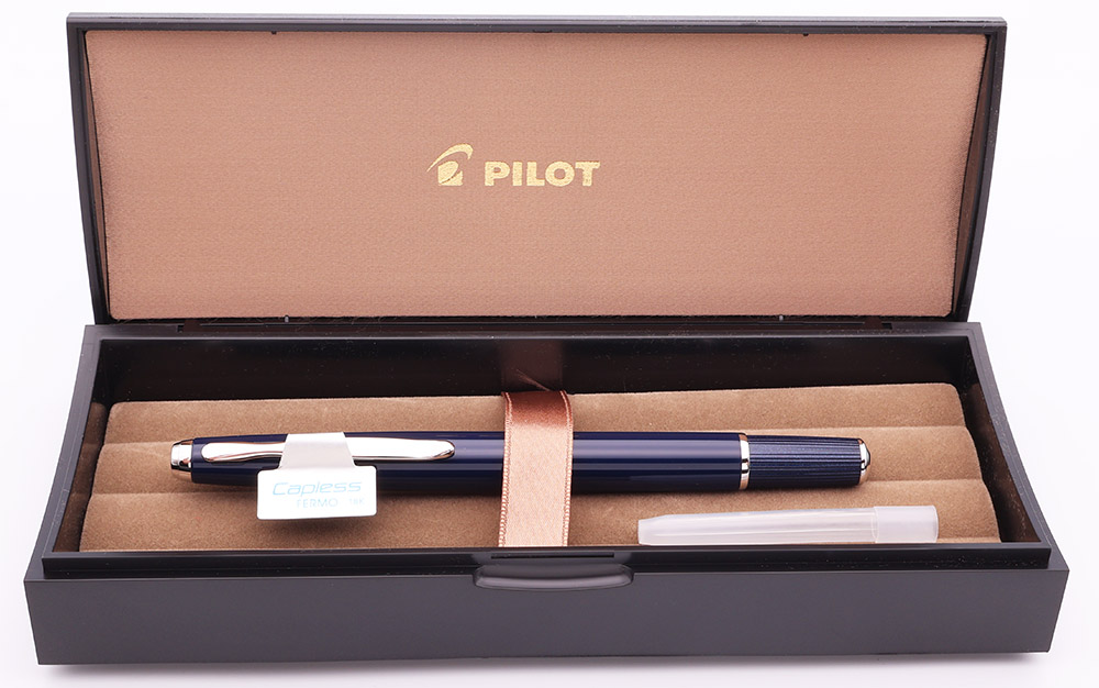 Pilot Fermo Fountain Pen (2007) - Dark Blue Lacquer, Rhodium Plated ...