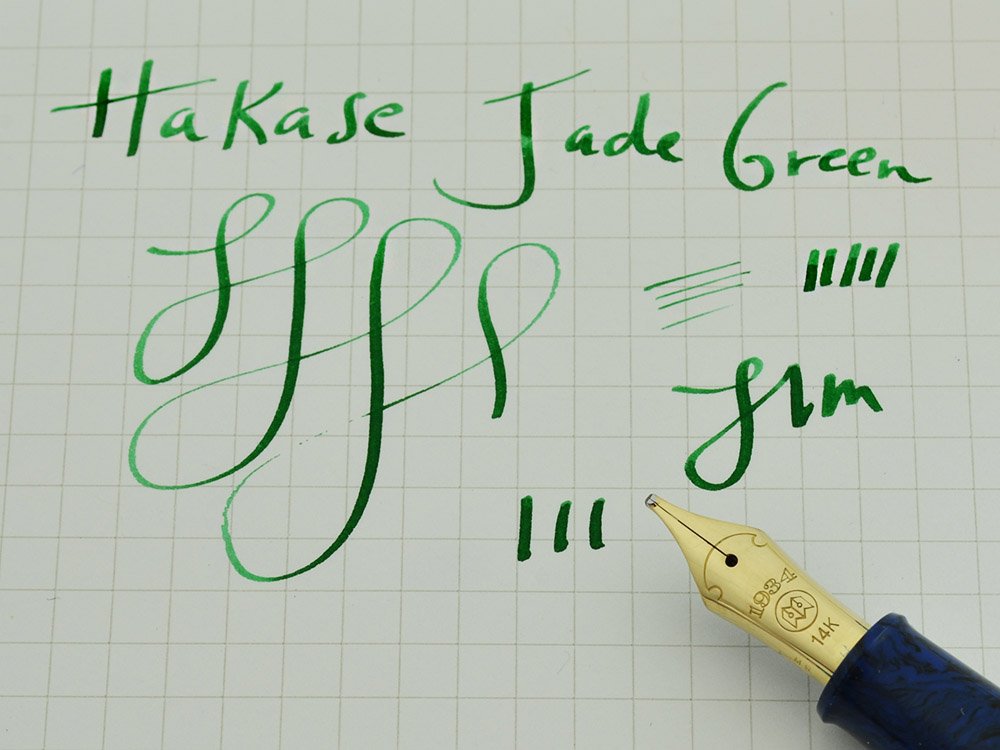Hakase FC2-DX Handmade Fountain Pen - Jade Green Celluloid, Medium ...
