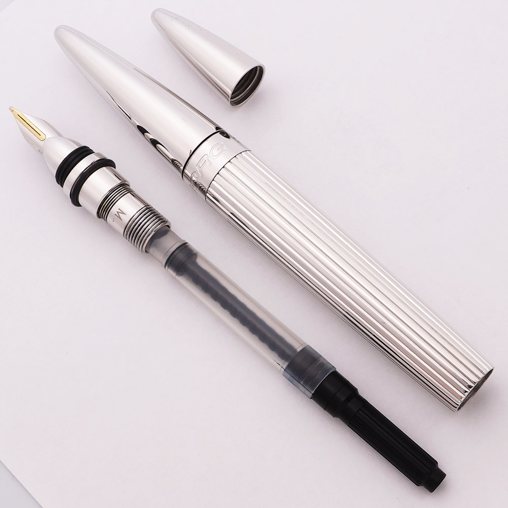 Jorg Hysek Fountain Pen - Unique Design w Leather Sheath, 18k Medium ...