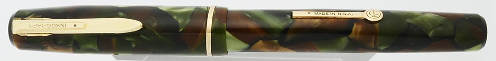 Inkograph Stylus Pen (1930's) - Full Size, Green Brown Marble ...