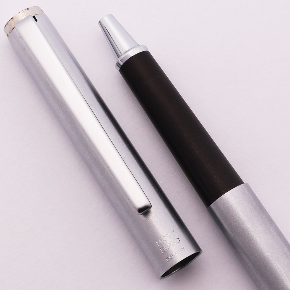 Montblanc Slimline Rollerball Pen (1990s) - Brushed Stainless Steel ...