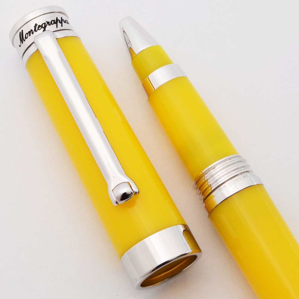 Montegrappa Parola Rollerball Pen - Yellow w Rhodium Trim (Excellent ...