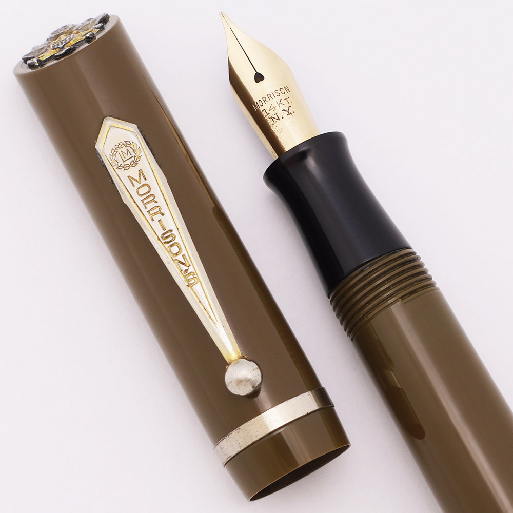 Morrison The Patriot Pen - Olive Green, Army Crest, Syringe Filler, 14k ...
