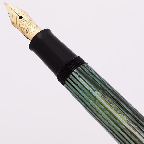 Pelikan 140 Fountain Pen (1950s) - Green Stripes, Piston Filler, 14k ...