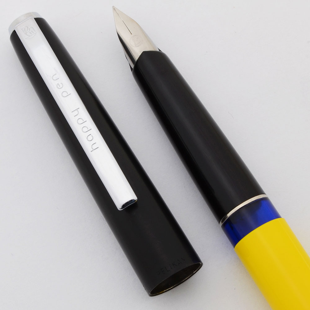 Pelikan Happy Fountain Pen (1970s) - Yellow Barrel, Black Cap, Fine ...