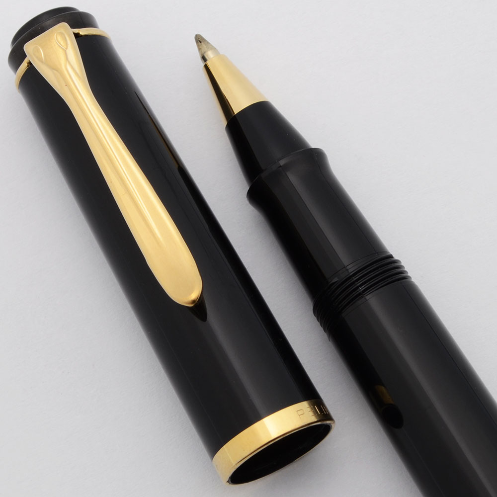 Pelikan R200 Rollerball (1997-03) - Black w Gold Trim (Excellent in Box ...