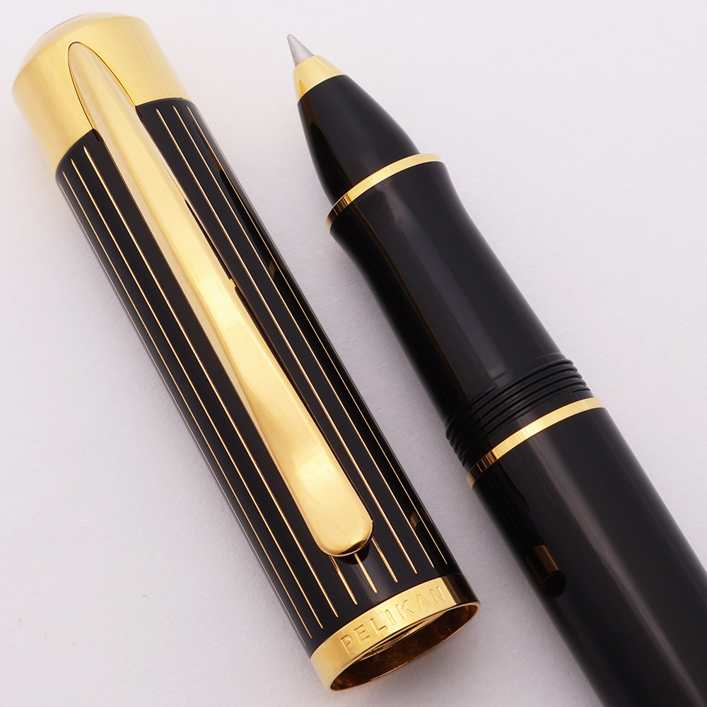 Pelikan R3110 Ductus Rollerball Pen - Black w Gold Accents (Excellent ...