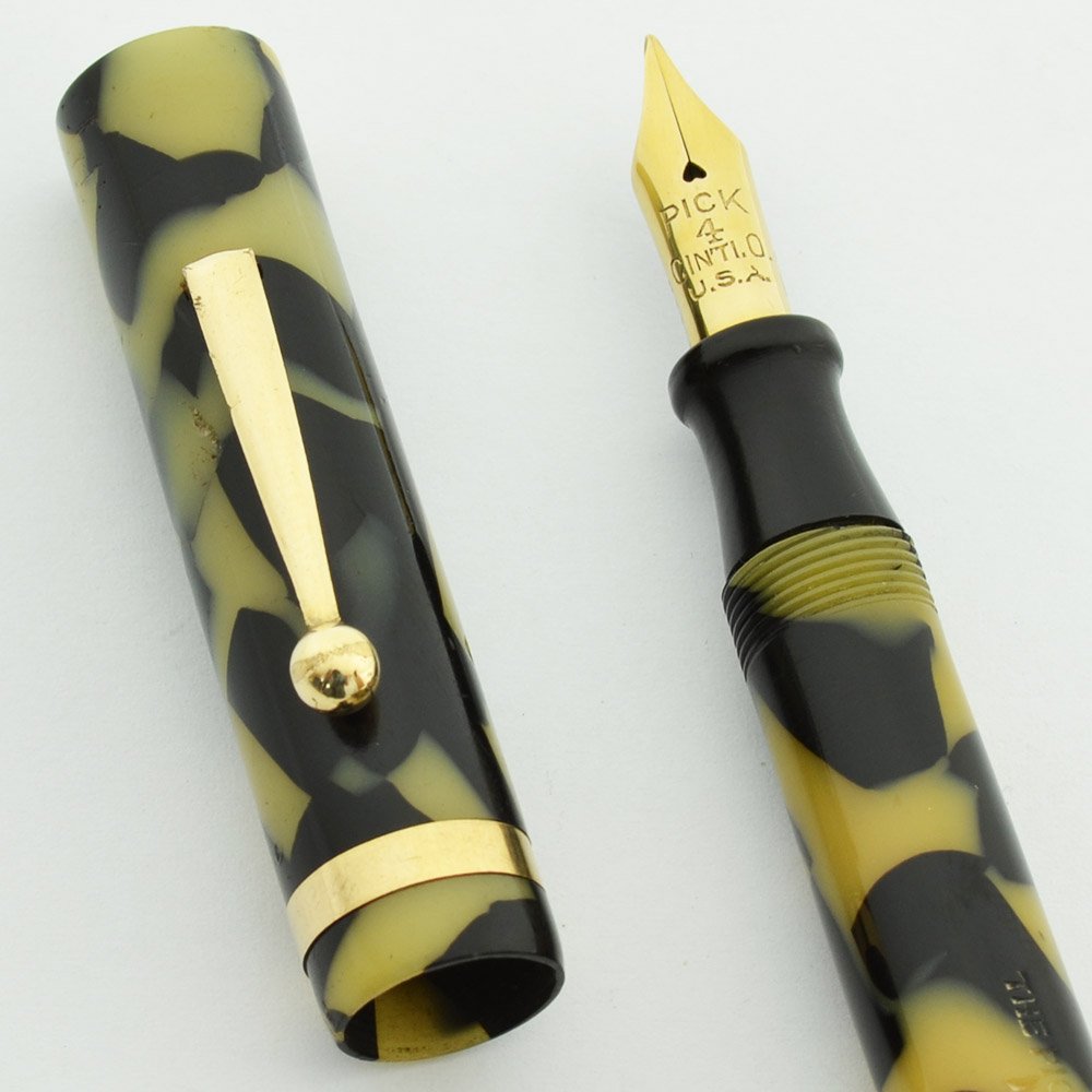 Pick Pen Co. Exceptional Fountain Pen - Black & Pearl, Full Size, Semi ...