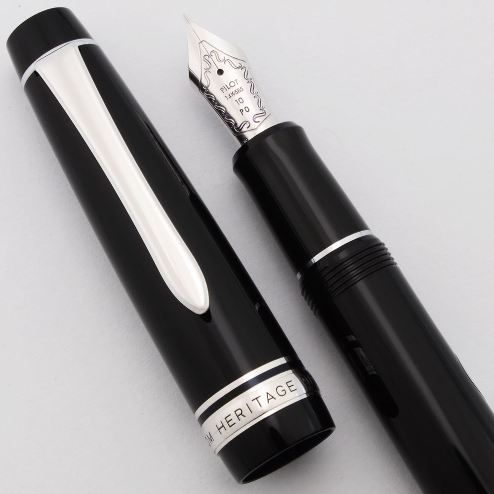 Pilot Namiki Custom Heritage 912 Fountain Pen - Black w Rhodium Trim ...