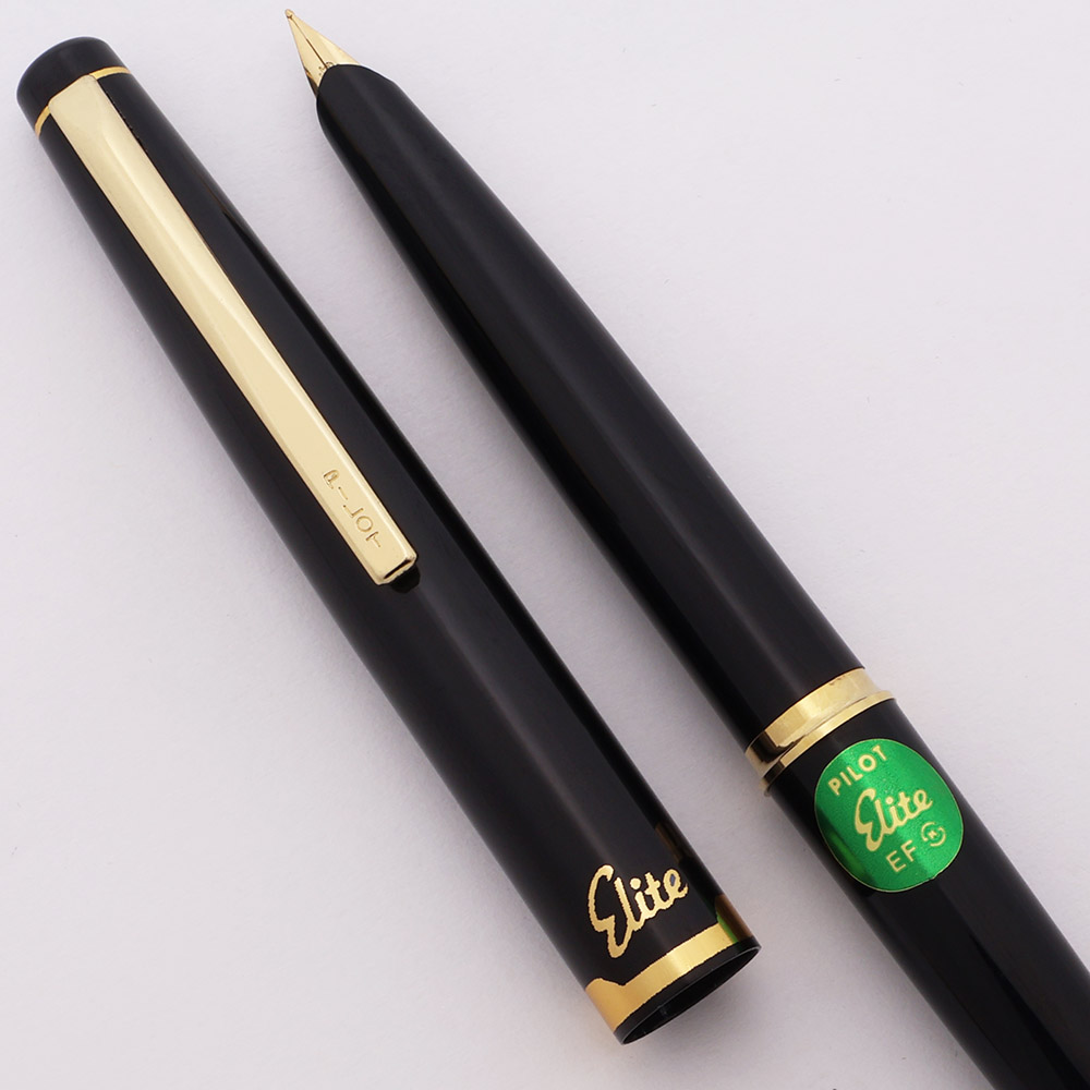 Pilot Elite Pocket Fountain Pen (1970s-80s) - Black w/GT, C/C, Extra ...