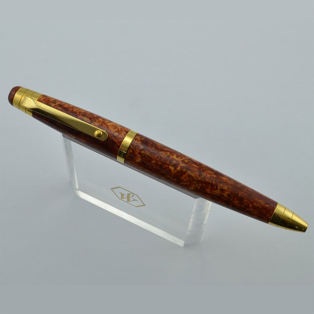 Signum Nova Ballpoint Pen - Orange Marbled with Gold Trim (Excellent ...