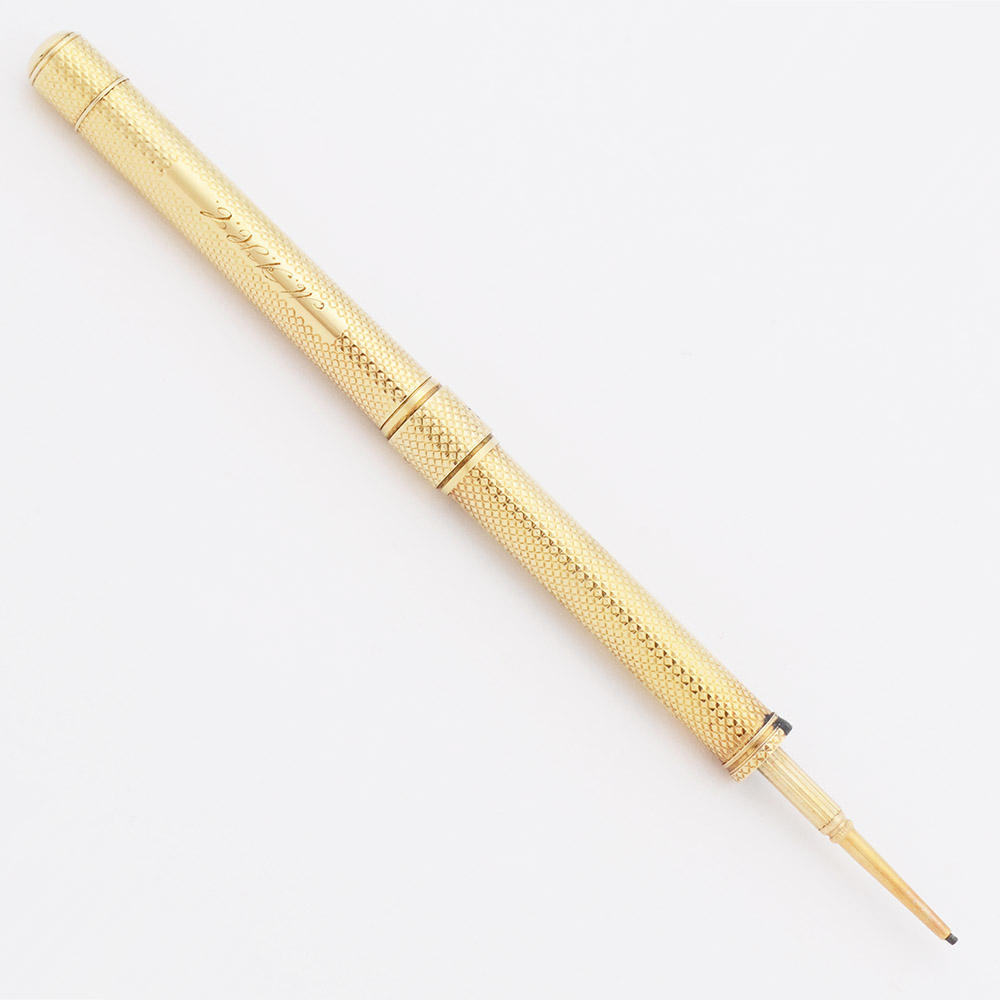Mabie Todd Small Telescoping Combination Dip Pen & Pencil - Gold Plated ...