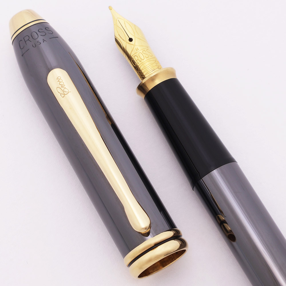 Cross Townsend Fountain Pen (early 2000s) - Gunmetal w/Gold Trim, C/C ...