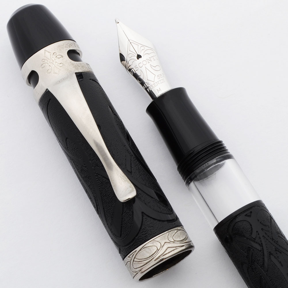 Visconti Ragtime III Fountain Pen (1999) - Black Lucite w/Silver Trim ...