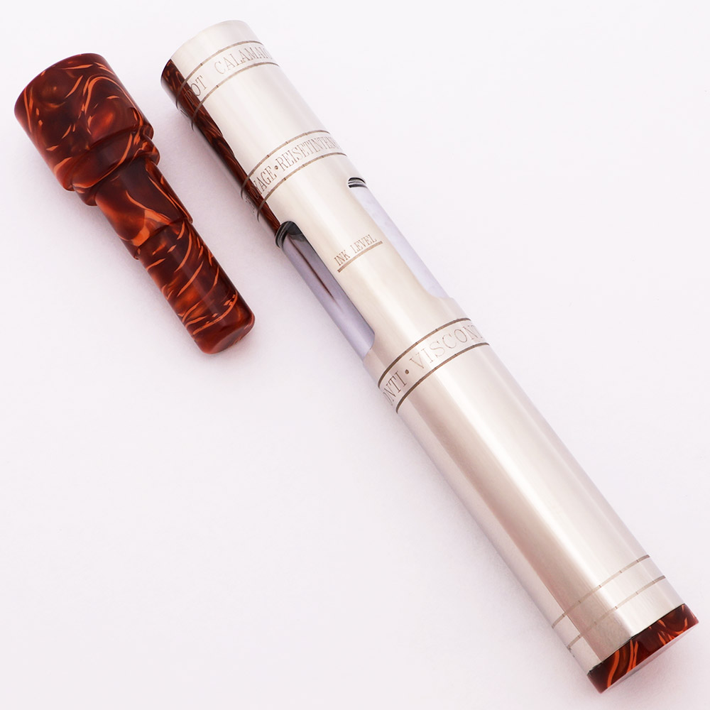 Visconti Traveling Ink-Pot - Chrome Overlay w Amber Accents (Near Mint ...