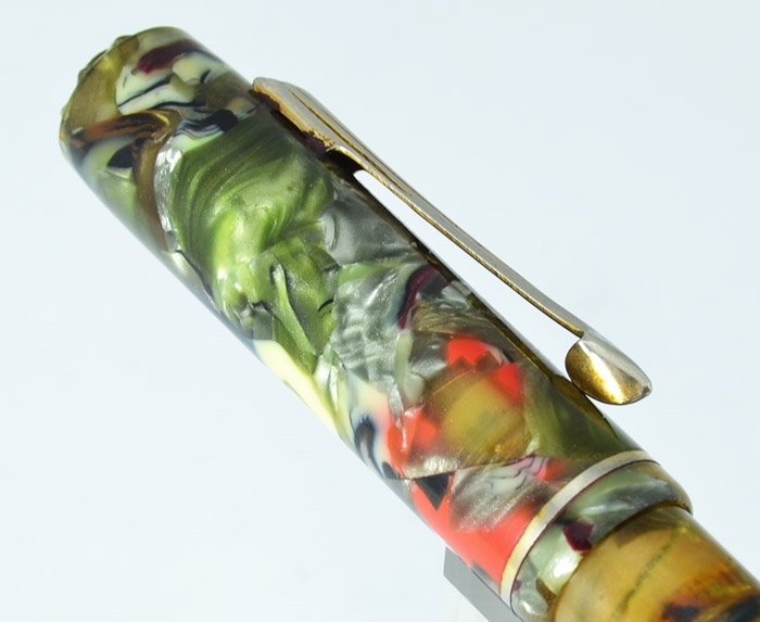 Welsh Mfg. Co. Fountain Pen -- Multicolor Marble, Lever Fill, Steel ...