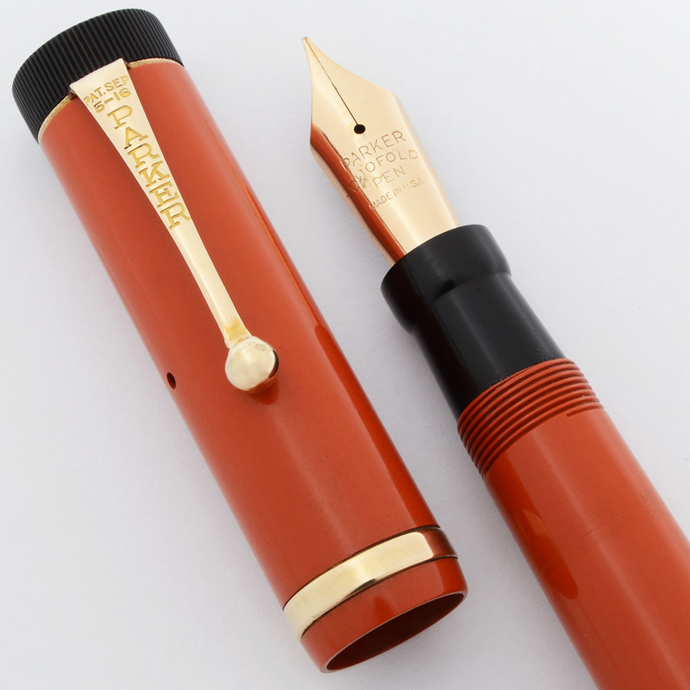 Parker Duofold Senior Fountain Pen (1920s) - Red w Raised Band, Button ...