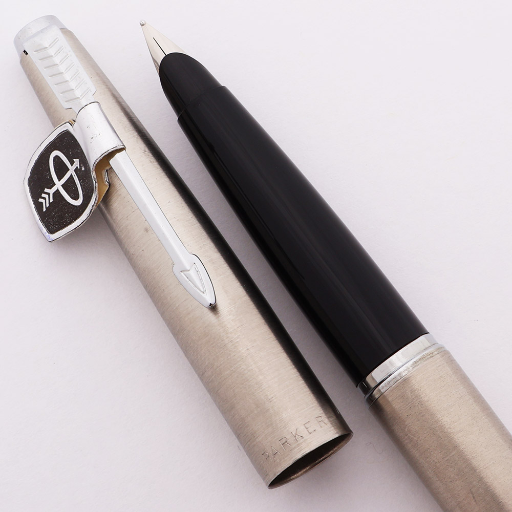 Parker 45 Flighter Fountain Pen (1970-9) - Chrome Trim, C/C, Fine Steel ...