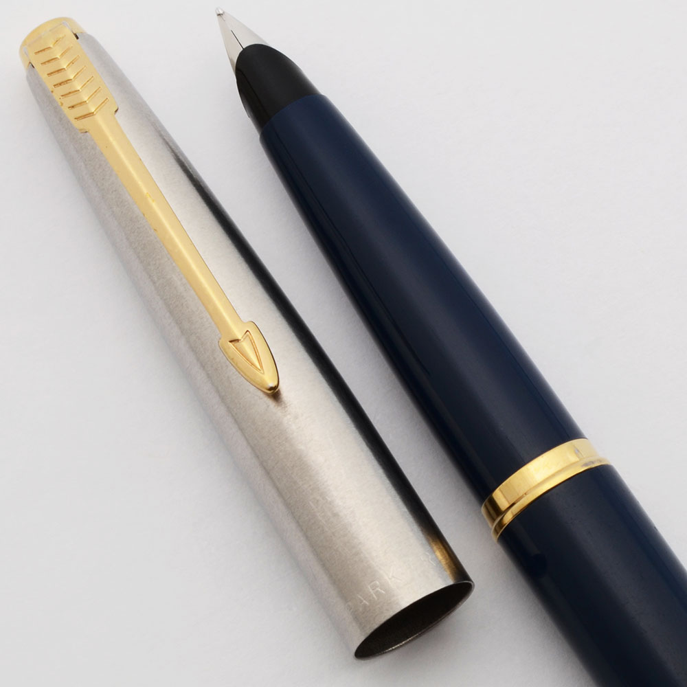 Parker 45 Fountain Pen - Blue, Flighter Cap, GT, Fine Steel Nib (Excellent, Works Well) - Peyton ...