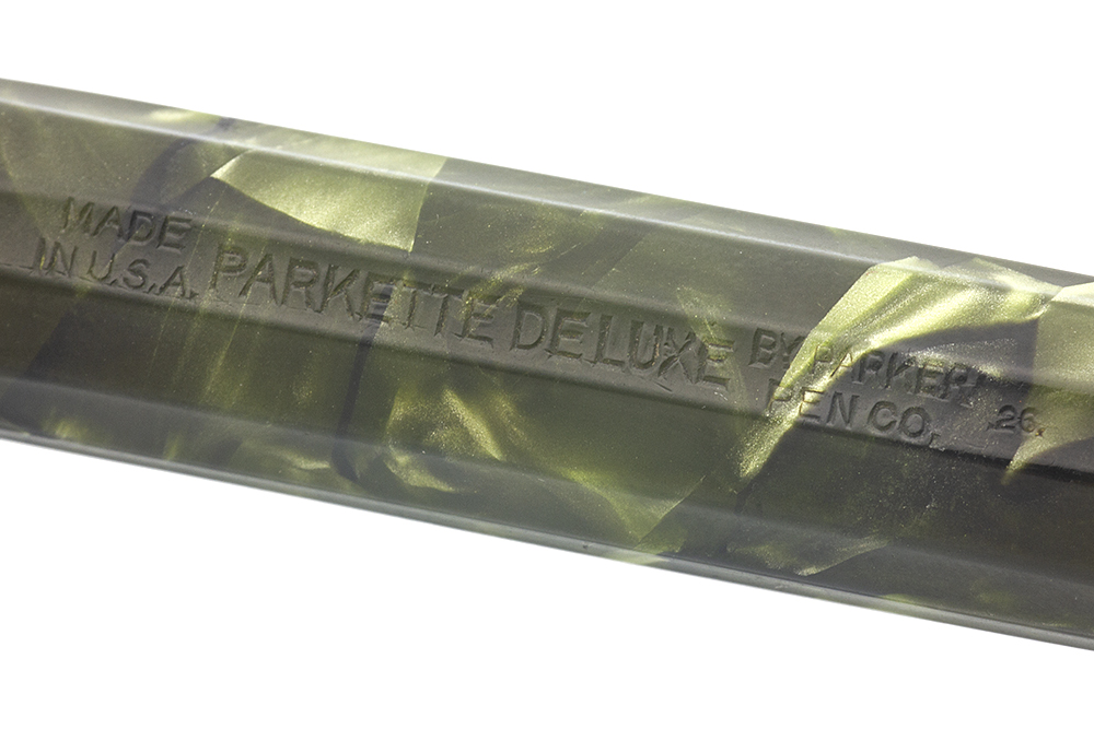 Parker Parkette Deluxe (1936) - Green Marble Faceted w GT, Lever Filler ...