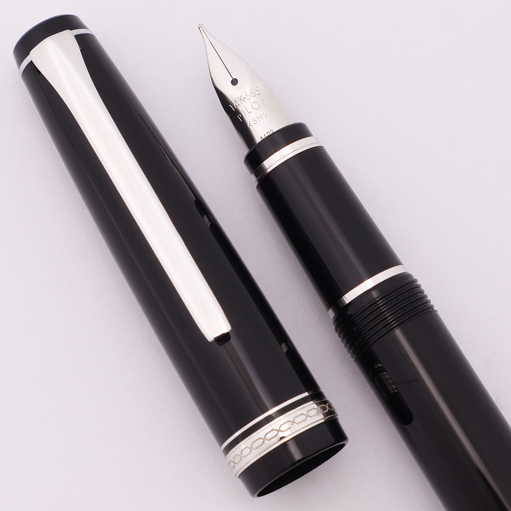 Pilot Falcon Resin Fountain Pen - Black, Rhodium Trim, 14k SM Soft ...