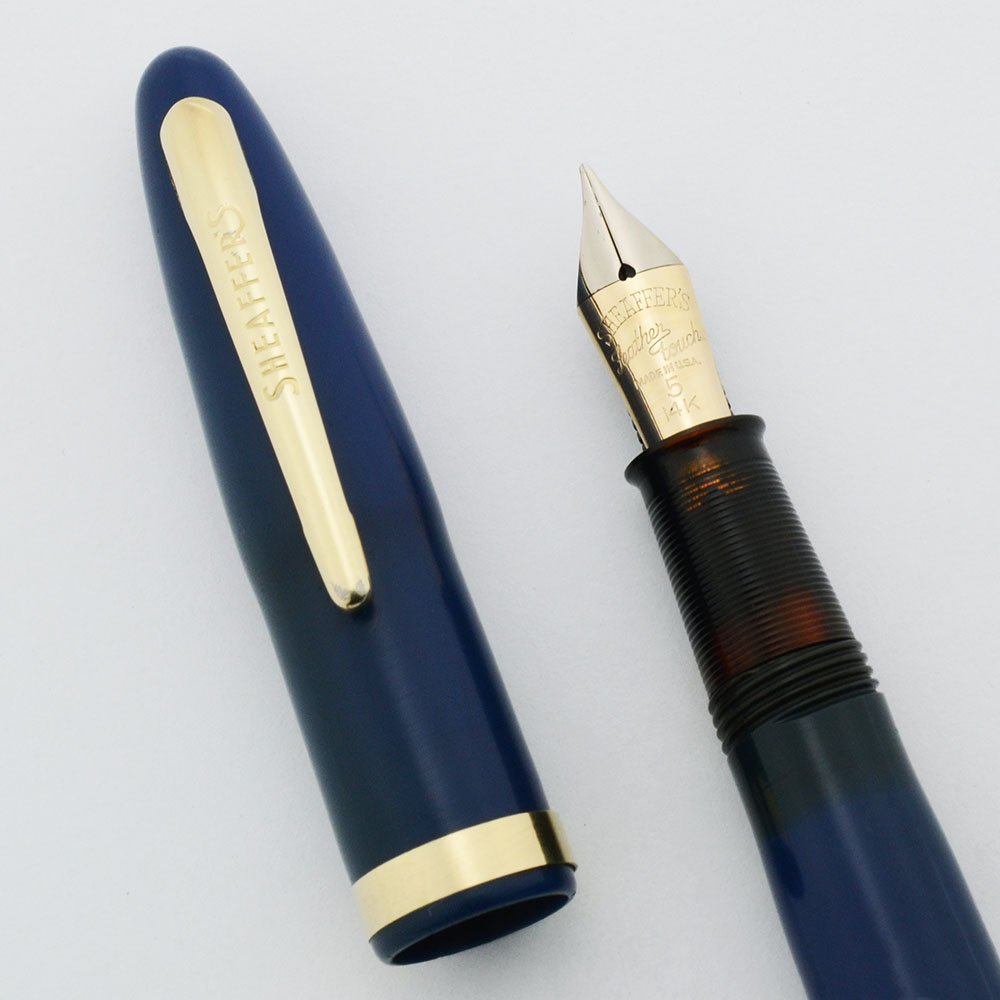Sheaffer Admiral Touchdown - Persian Blue, 14k Medium Feather Touch Nib ...