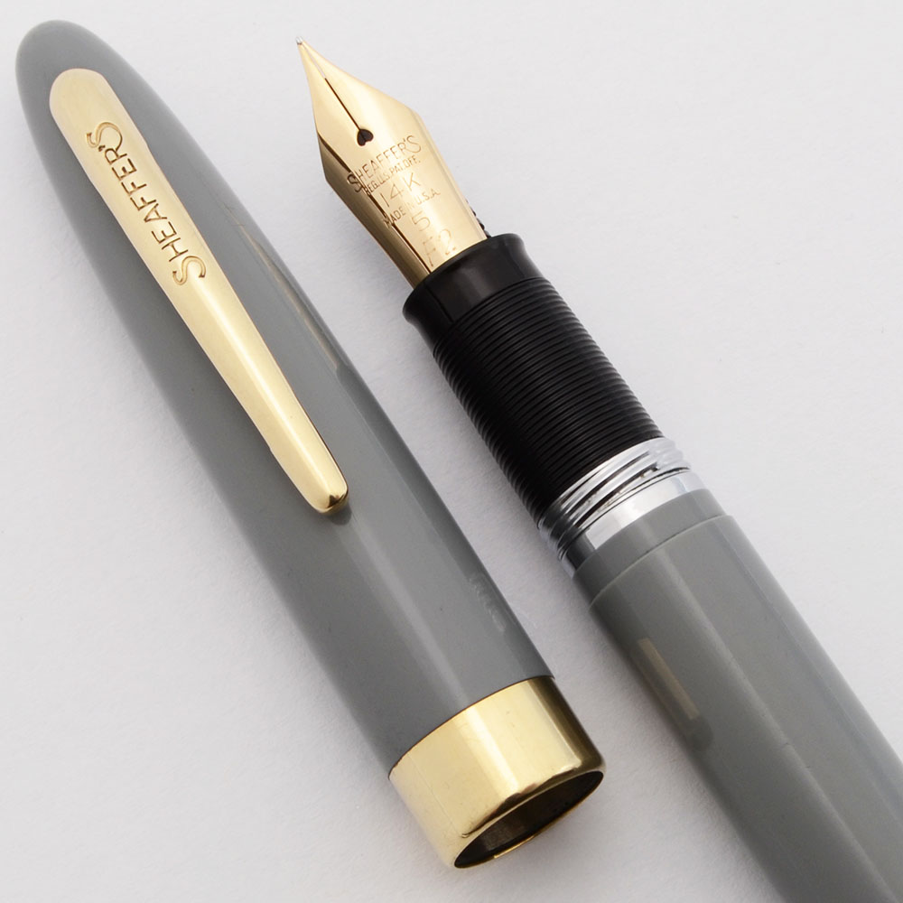 Sheaffer Admiral Snorkel (1950s) - Grey, Fine 14k Semi-Flex #5 Nib ...
