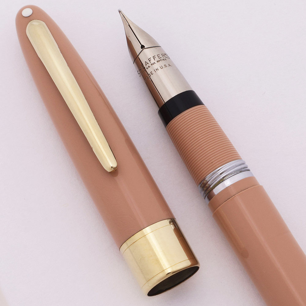 Sheaffer Clipper Snorkel Fountain Pen (1950s) - Buckskin Tan w GT, Fine ...