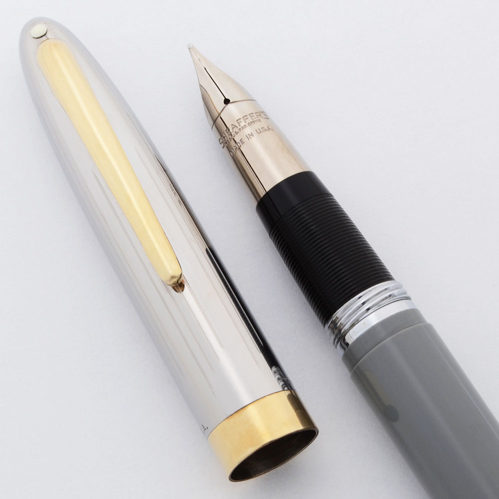 Sheaffer Clipper Snorkel Fountain Pen Pencil Set - Grey, Medium (M4 ...