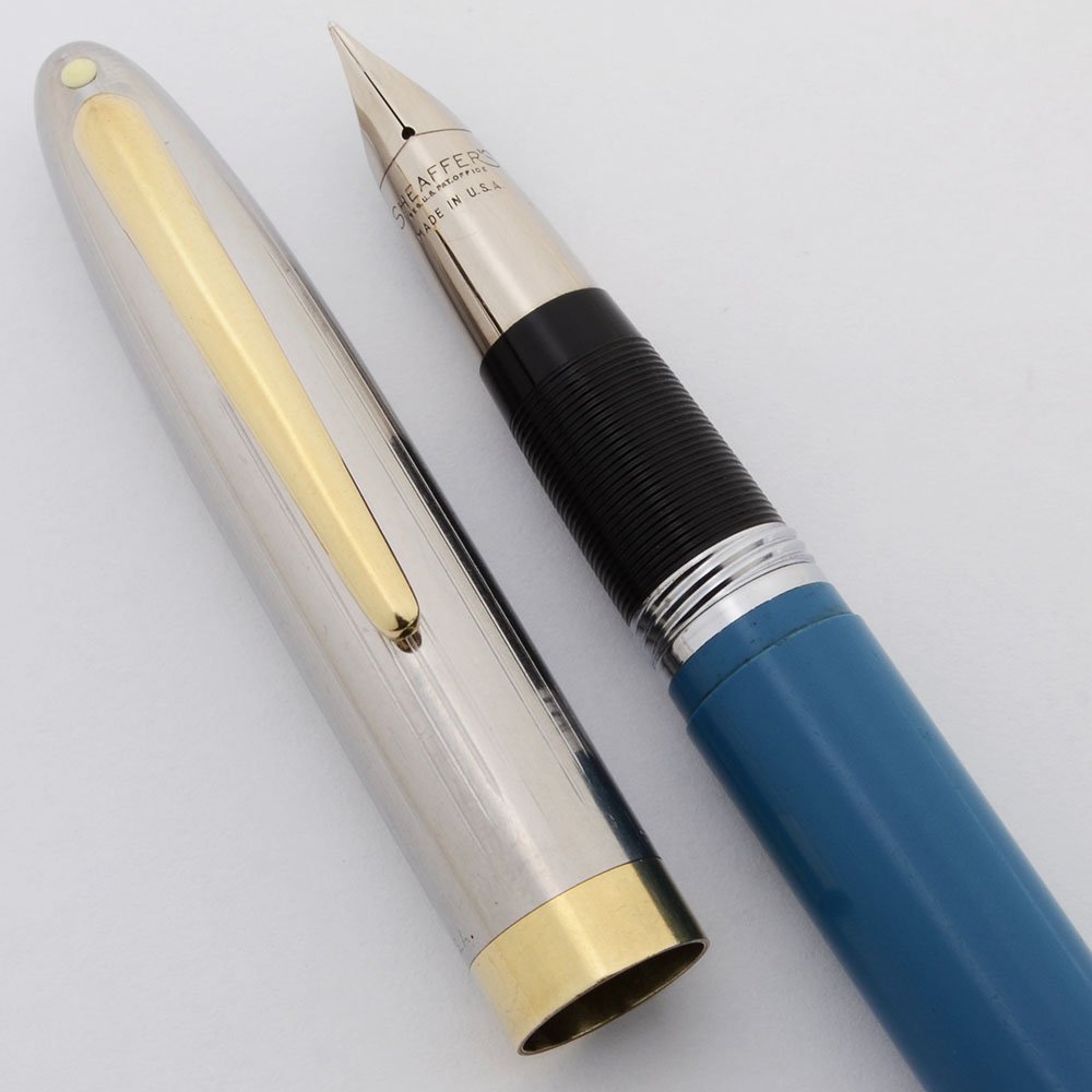 Sheaffer Clipper Snorkel Fountain Pen - Pastel Blue, Fine PdAg Nib ...