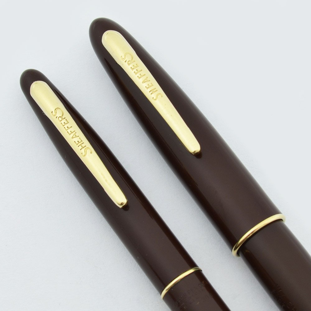 Sheaffer Craftsman Set - Brown, Lever Fill, 14k Fine 33 Nib (Excellent ...