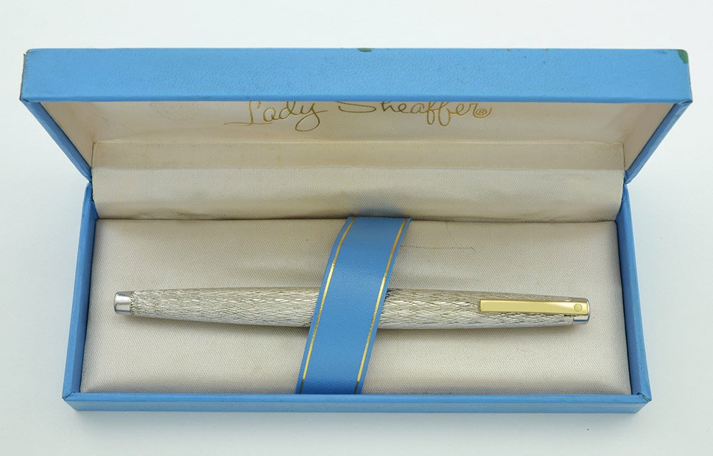 Lady Sheaffer 925 Fountain Pen - Seaspray Rhodium Finish, 14k Fine Nib ...