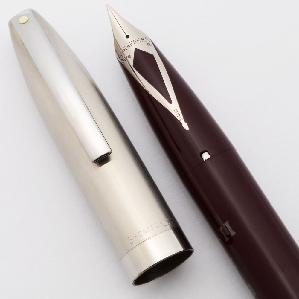 Sheaffer PFM II Fountain Pen and Pencil Set (1960s) - Burgundy w/Steel ...