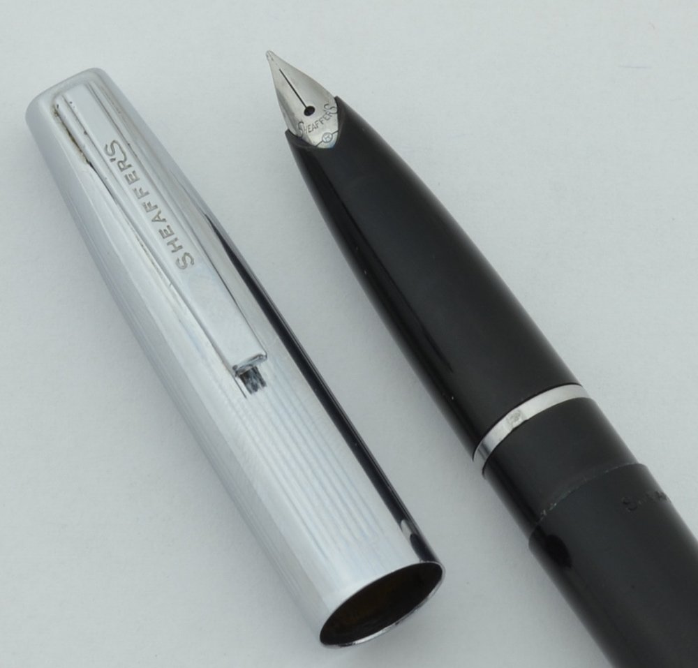 Sheaffer Early Cartridge Pen & Pencil Set - Black, Slant Top Chrome Cap ...