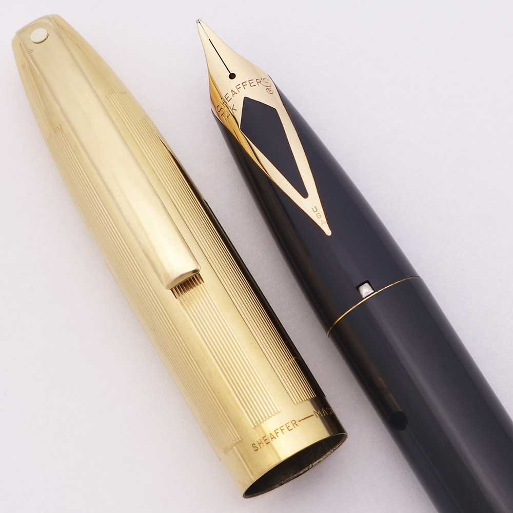 Sheaffer PFM V Fountain Pen (1959-68) - Snorkel, Dark Grey w Gold ...