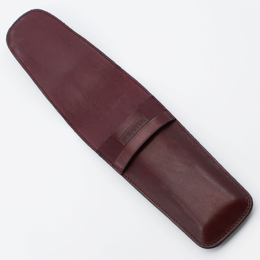 Sheaffer Leather Pen Case (1970s) - Double Pen Holder, Burgundy Leather ...