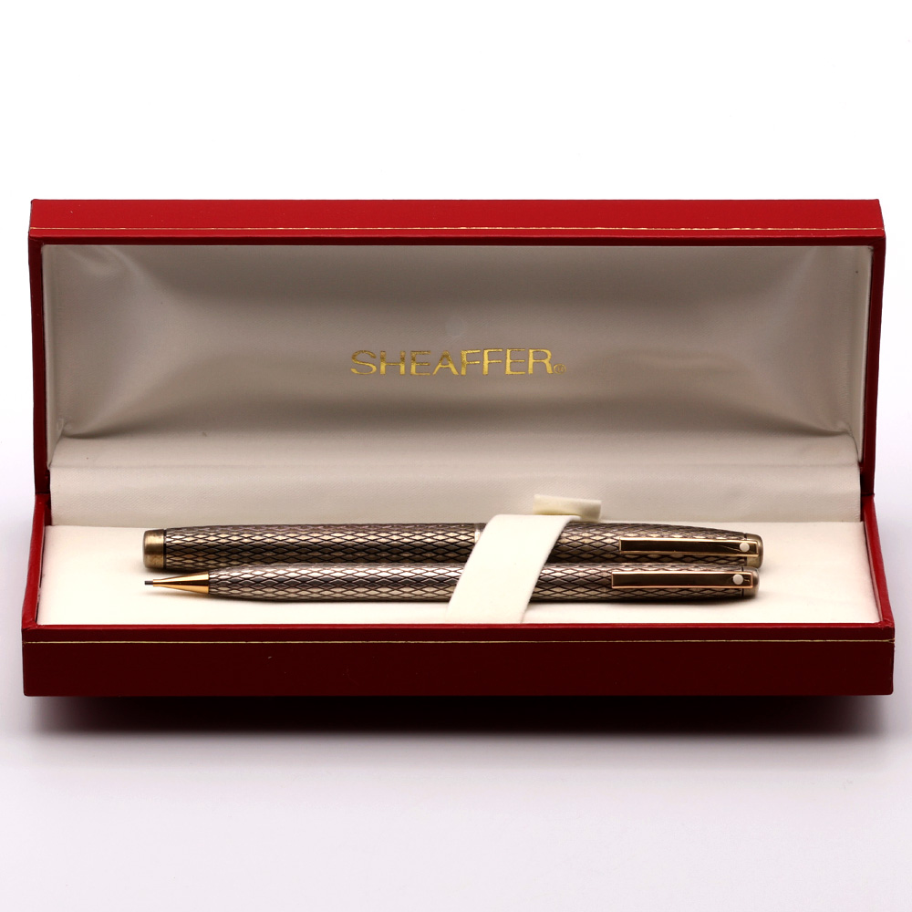 Sheaffer Silver Imperial Fountain Pen & Pencil Set (1970s) - Sterling ...