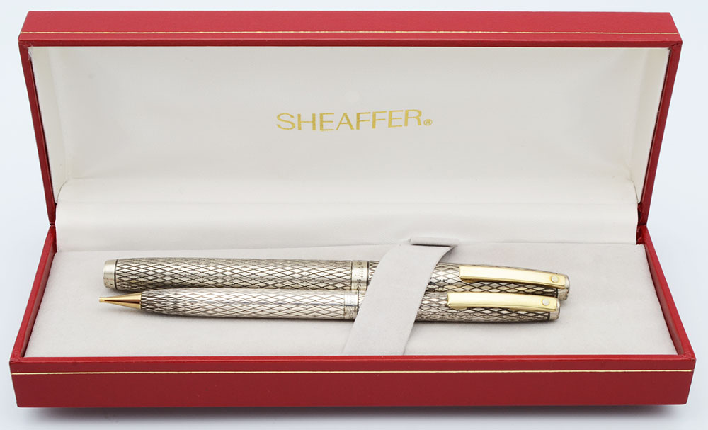 Sheaffer Silver Imperial 2-Piece Set - Sterling Diamond Design, Fine ...