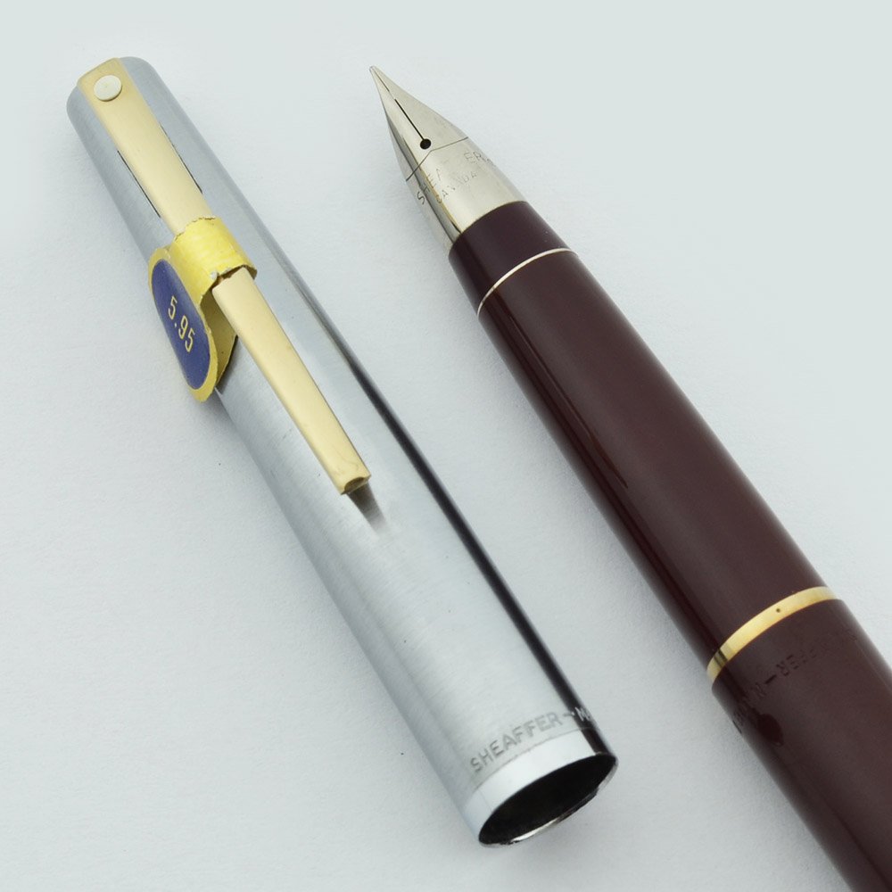 Sheaffer Stylist Fountain Pen - Burgundy w Chrome GT Cap, Fine Steel ...