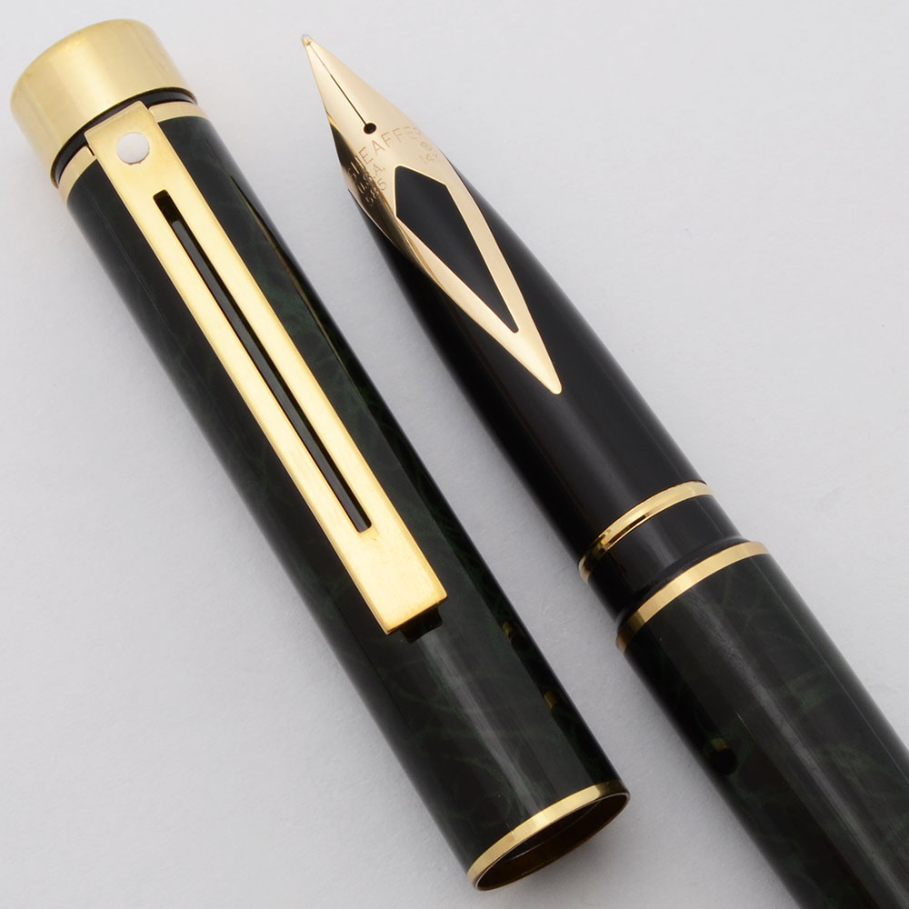 Sheaffer TARGA 1081 Fountain Pen - Malachite Ronce, Medium 14k Nib ...