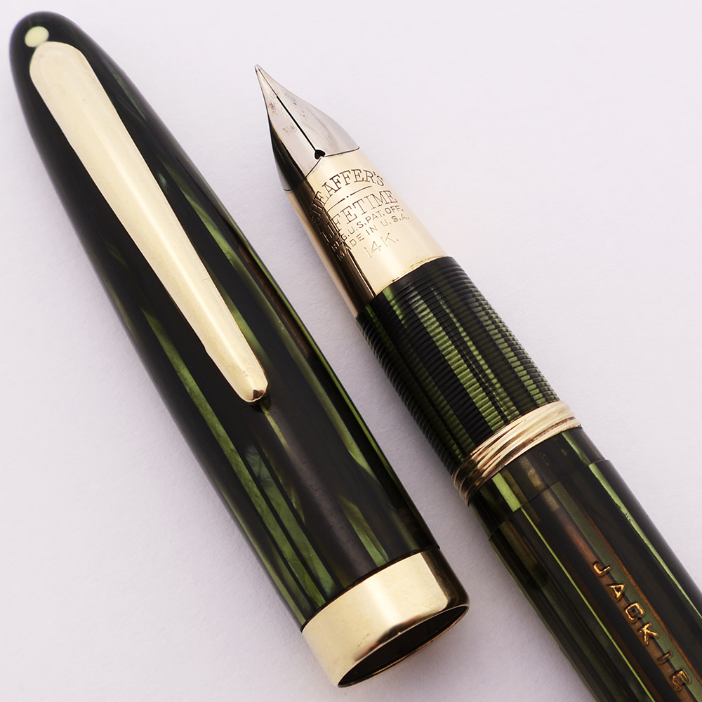 Sheaffer Triumph 1000 Fountain Pen (1940s) - Green Striated, Vac-Fil ...