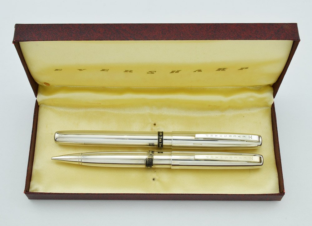 Eversharp Slim Ventura Fountain Pen Set - Sterling, Fine Nib (Near Mint ...