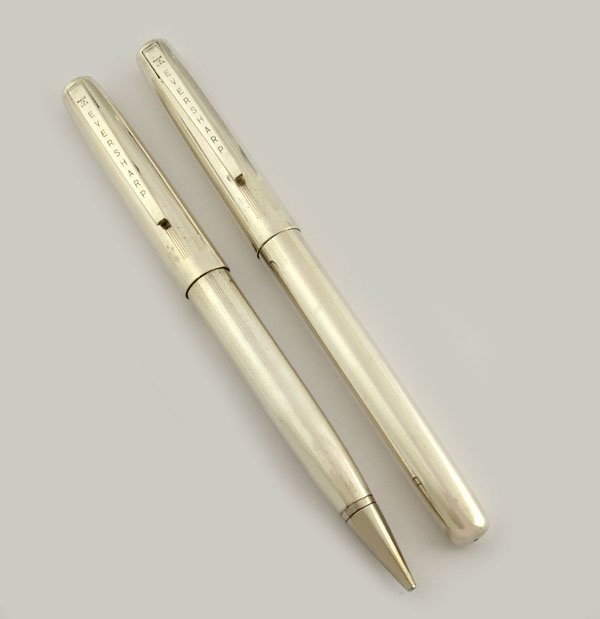 Eversharp Slim Ventura Fountain Pen Set - Sterling, Fine Nib (Excellent ...